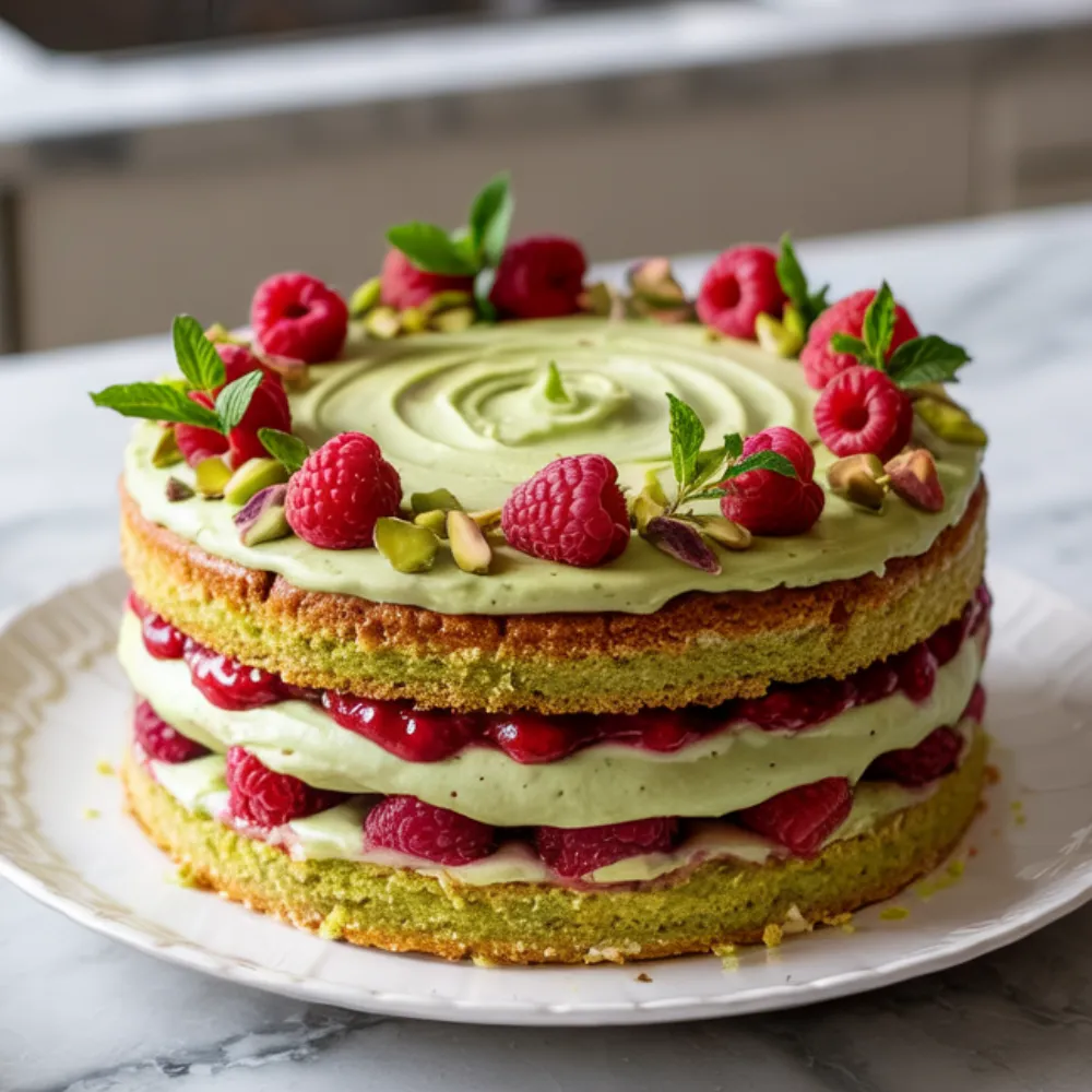 Pistachio Raspberry Cake