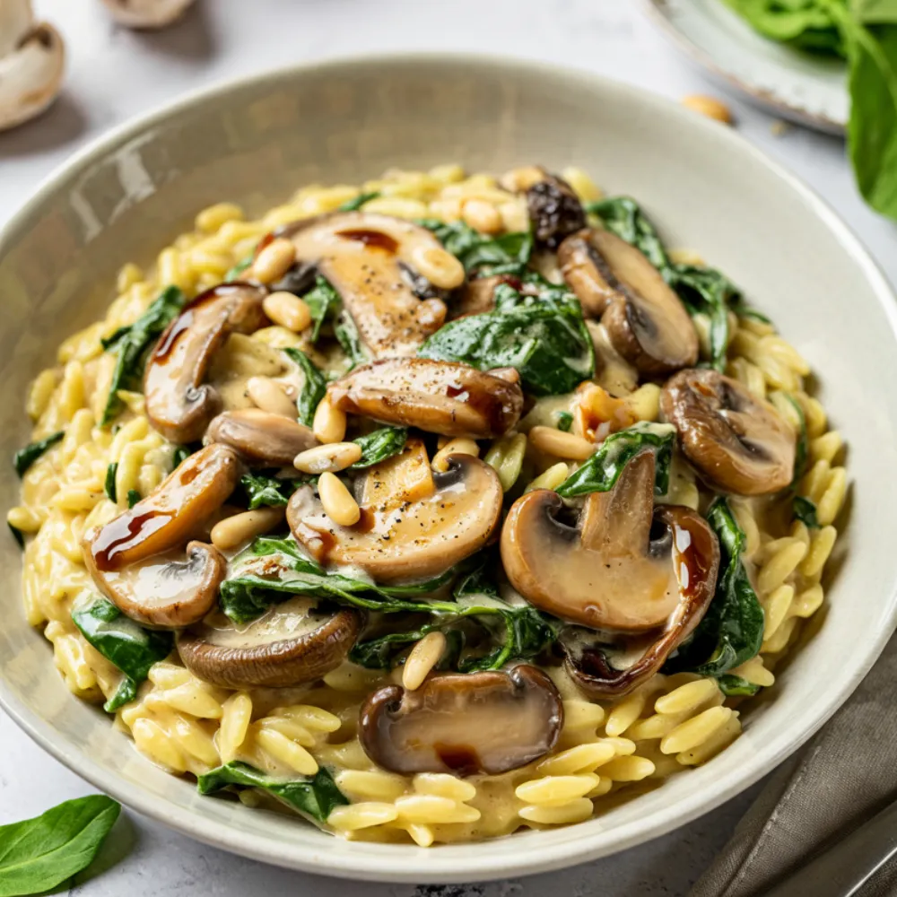 Spinach Mushroom Orzo